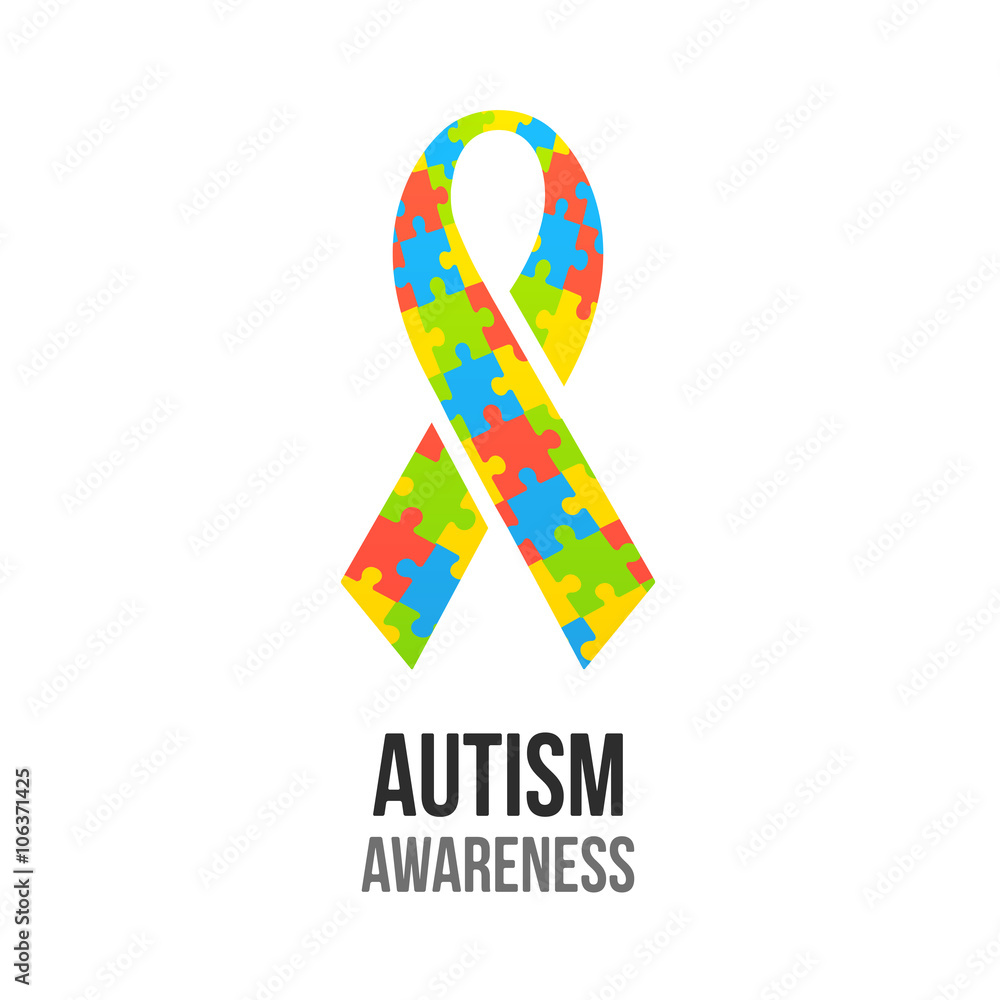 Autism awareness ribbon Stock Vector | Adobe Stock