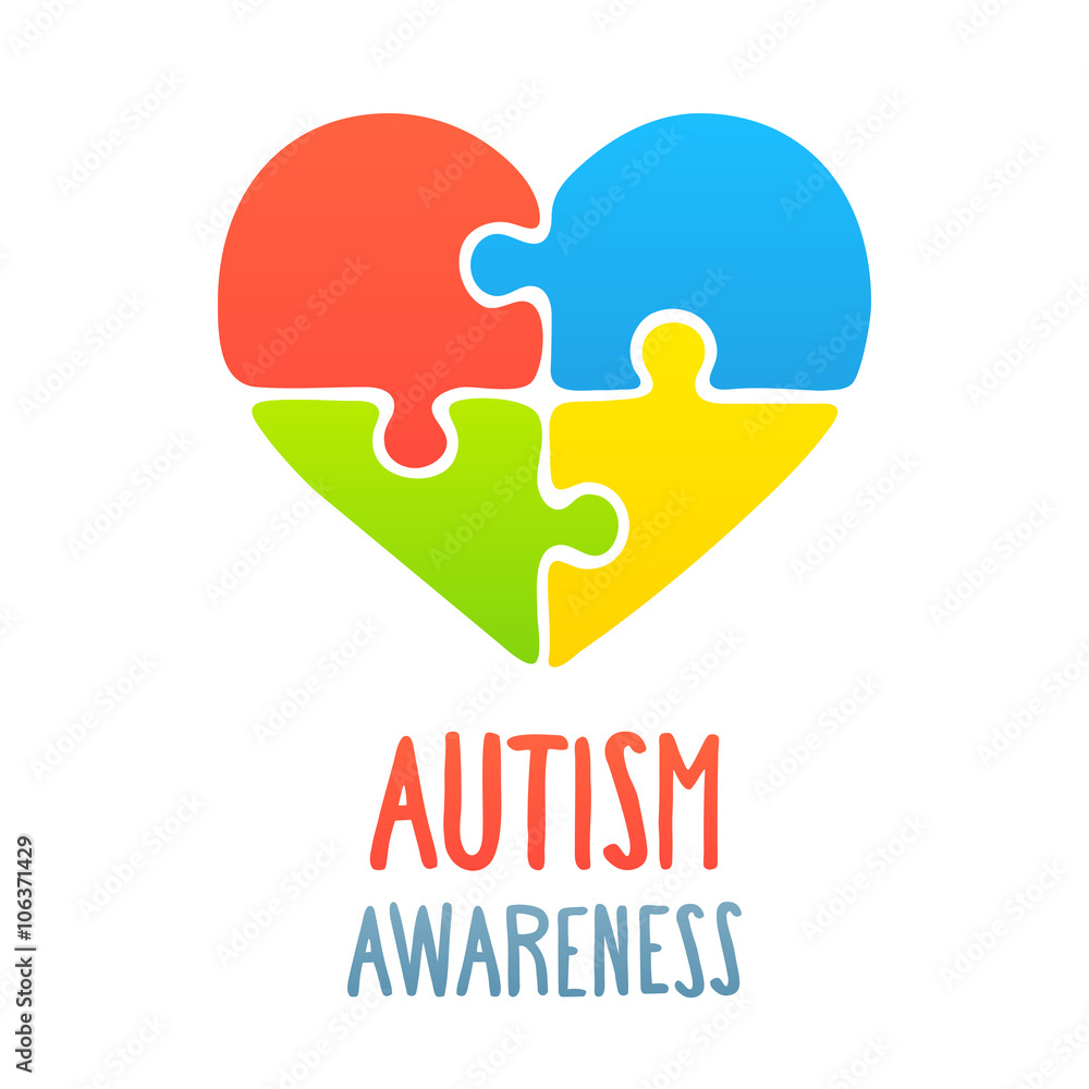 Autism awareness heart Stock Vector | Adobe Stock
