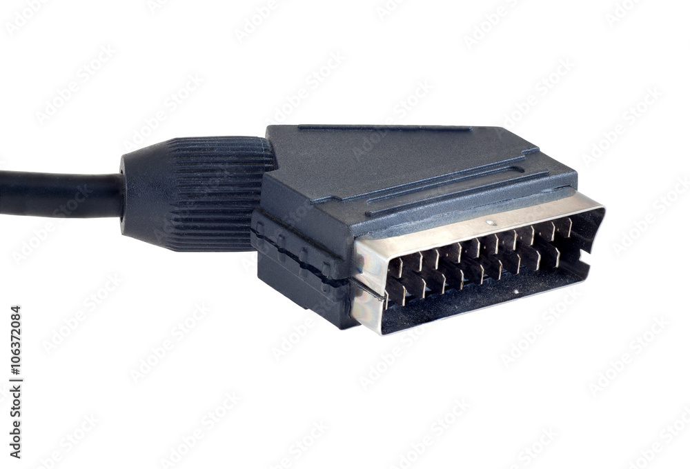 Scart cable isolated on white background, clipping path Stock Photo ...