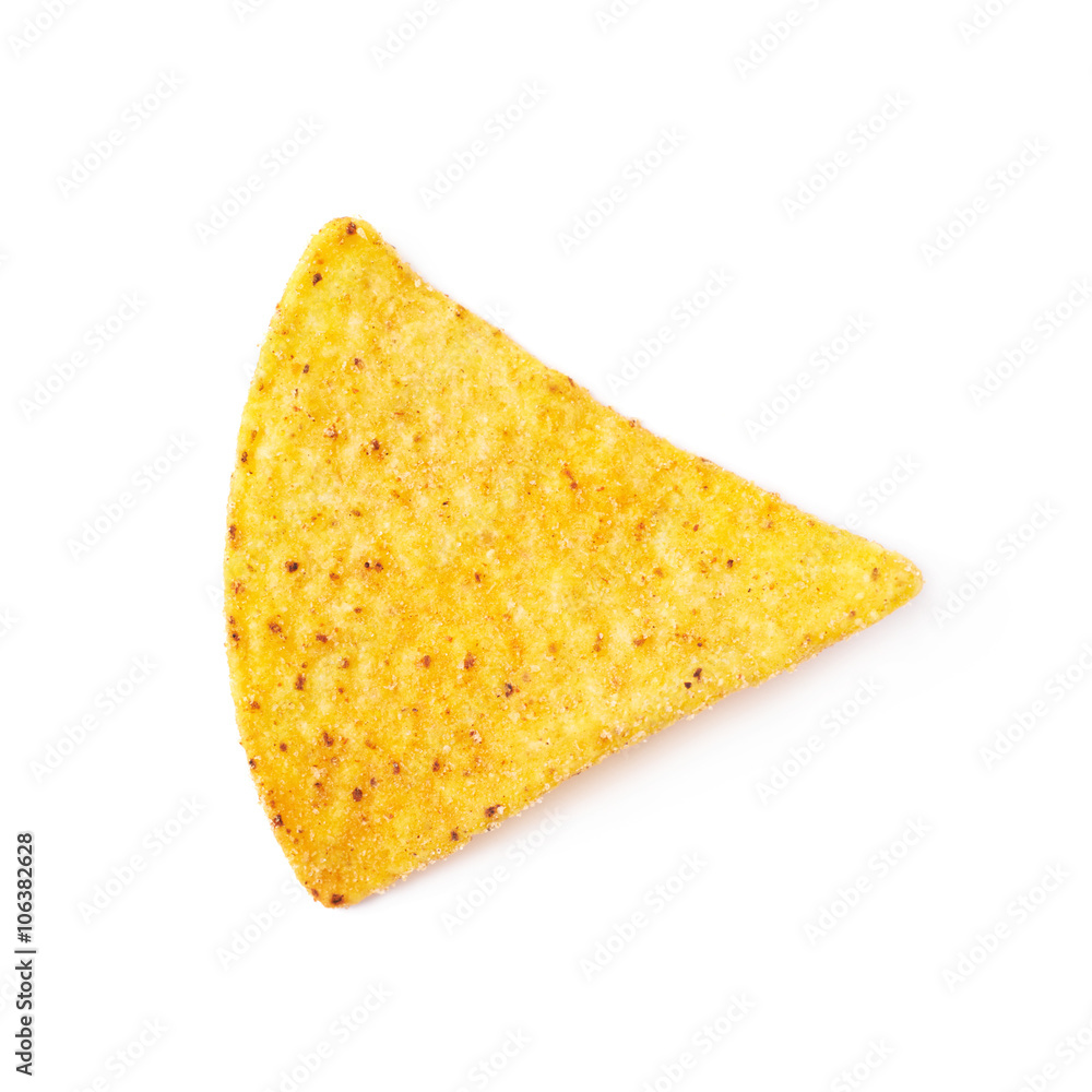 Single corn tortilla chip isolated Stock Photo | Adobe Stock