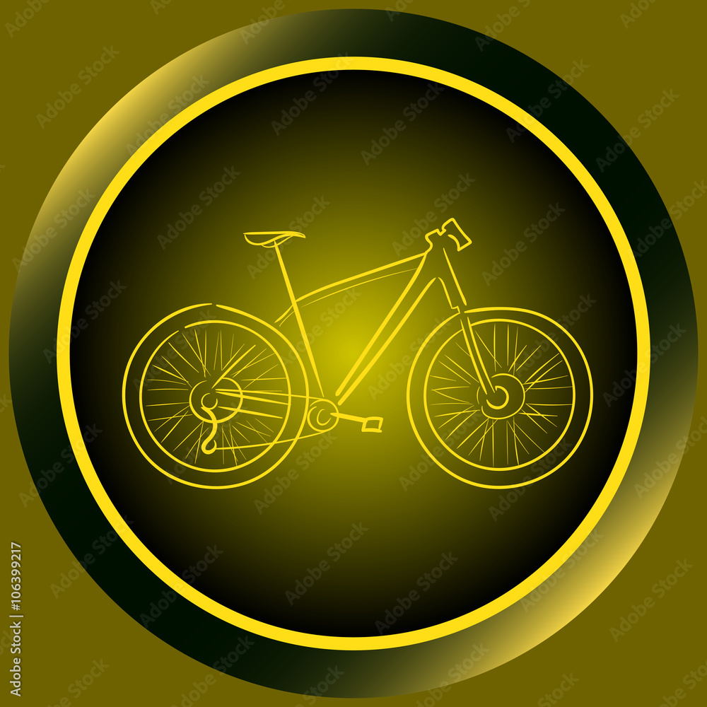 Icon with yellow bicycle Stock Vector | Adobe Stock