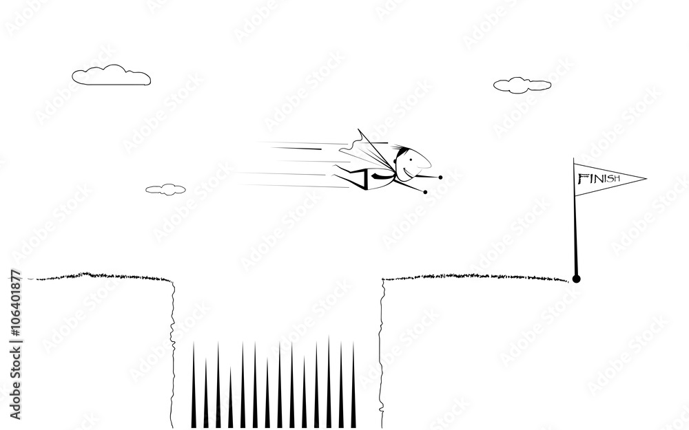 Vector illustration draw doodle cartoon. Superhero businessman is ...