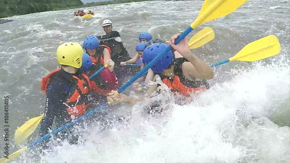 Experience the thrill of whitewater rafting as a boat braves a massive ...