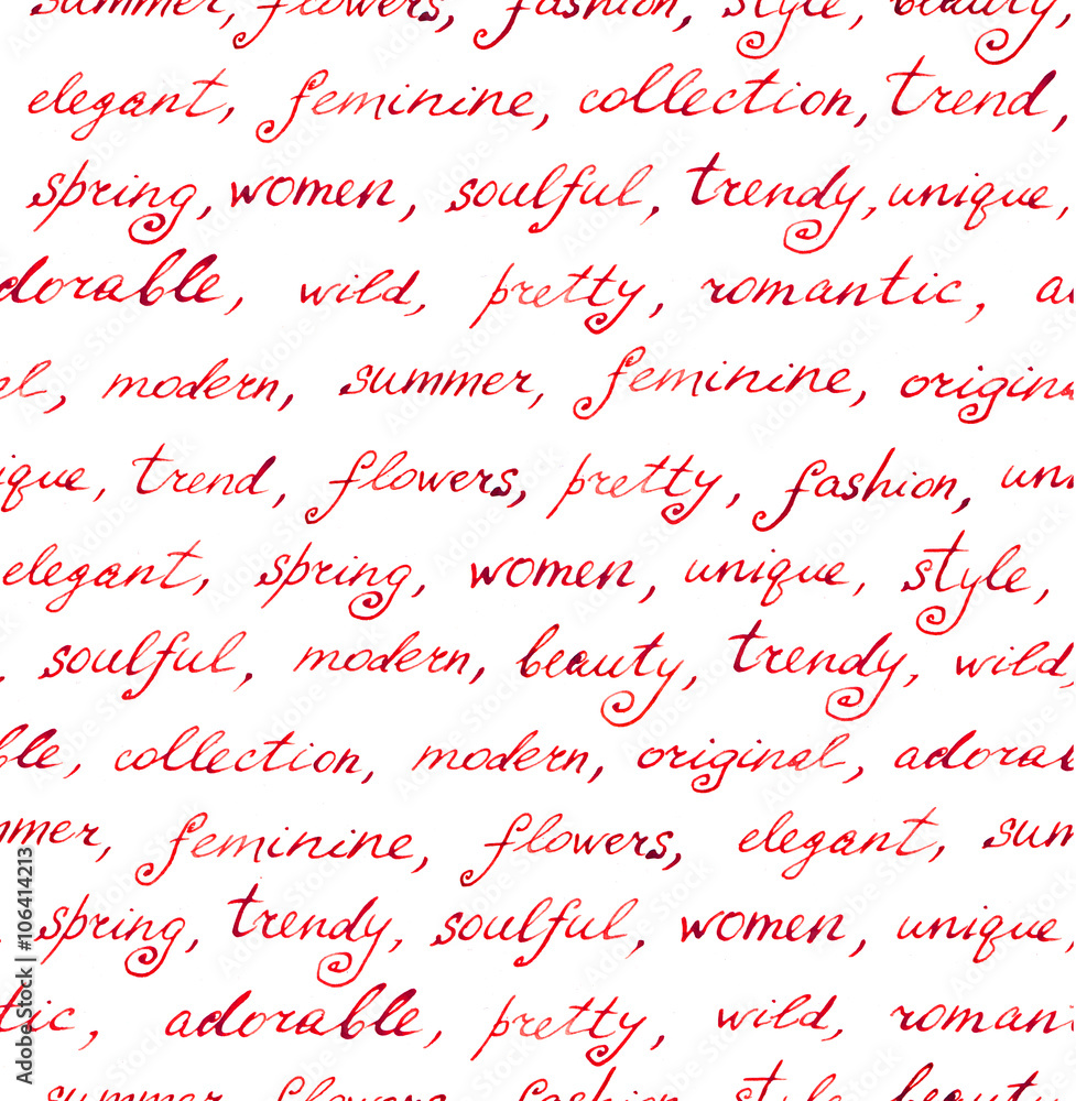 Hand written letter - words background. Repeating text pattern ...