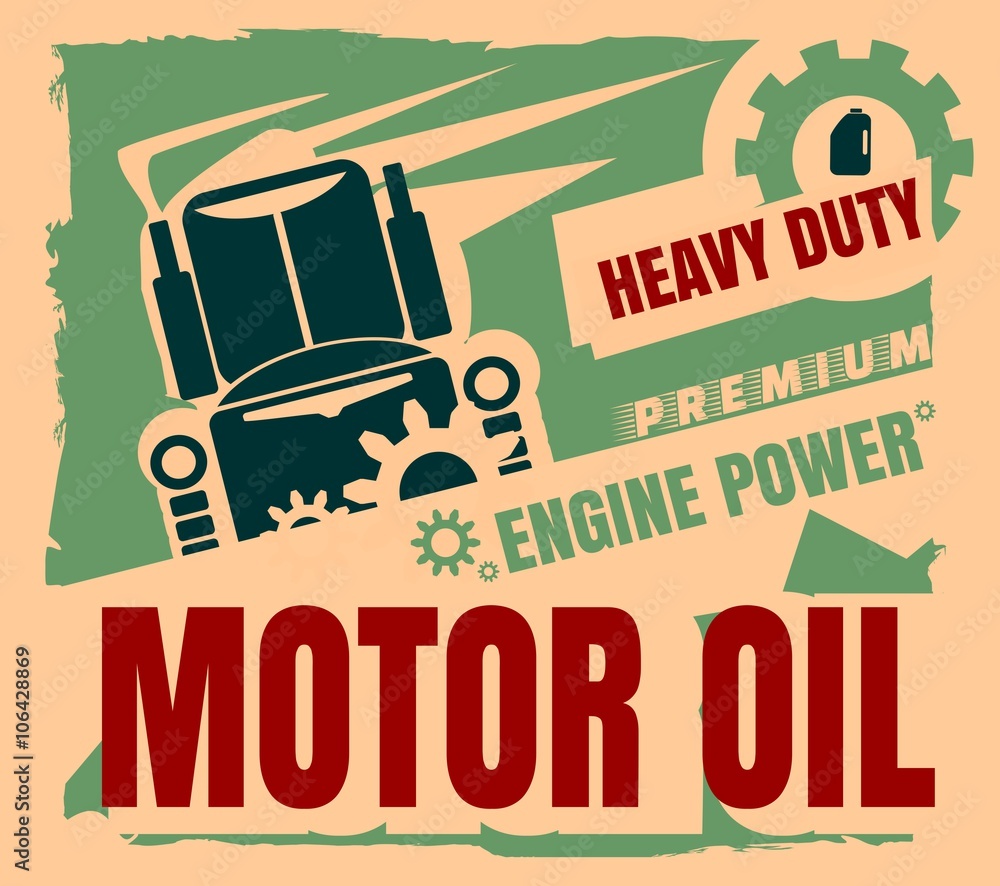 Vintage Label Design Template. Motor oil Stock Vector | Adobe Stock