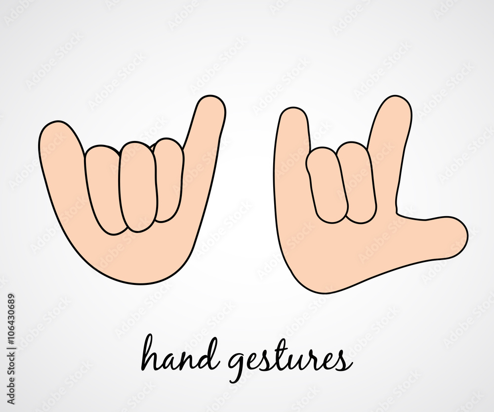Cartoon comic vector hand gesturing Stock Vector | Adobe Stock