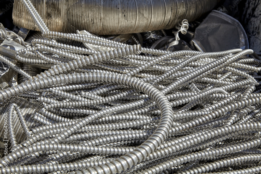 Photo & Art Print Aluminum scrap metal duct conduit waste recycling ...