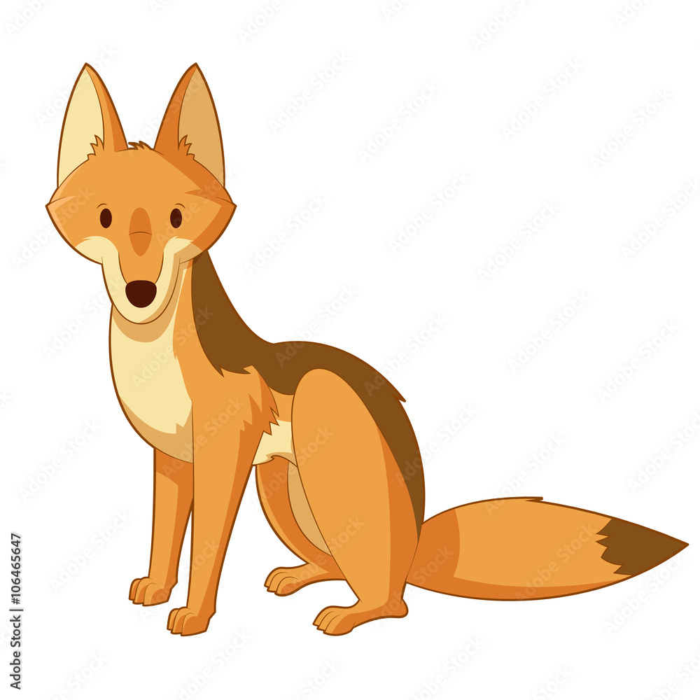 Cartoon smiling Jackal Stock Vector | Adobe Stock