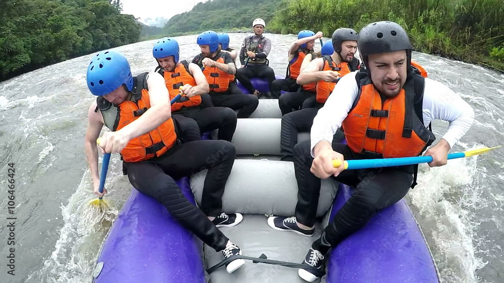 Experience the thrill of a whitewater rafting trip captured by a ...