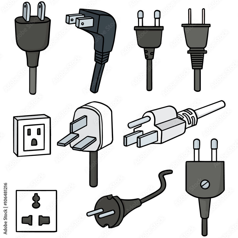 vector set of plugs Stock Vector | Adobe Stock