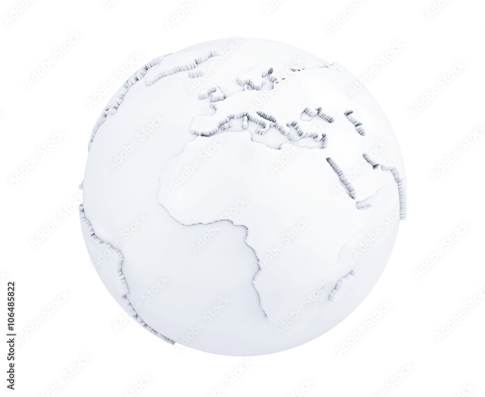 Poster White and Blank Earth Planet Globe – Wall Art | UkPosters