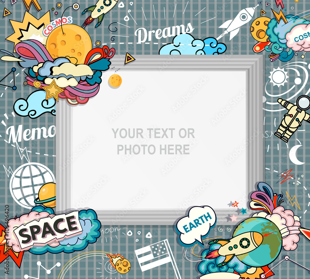 Vector template photo frame or card for your picture. Insert your ...