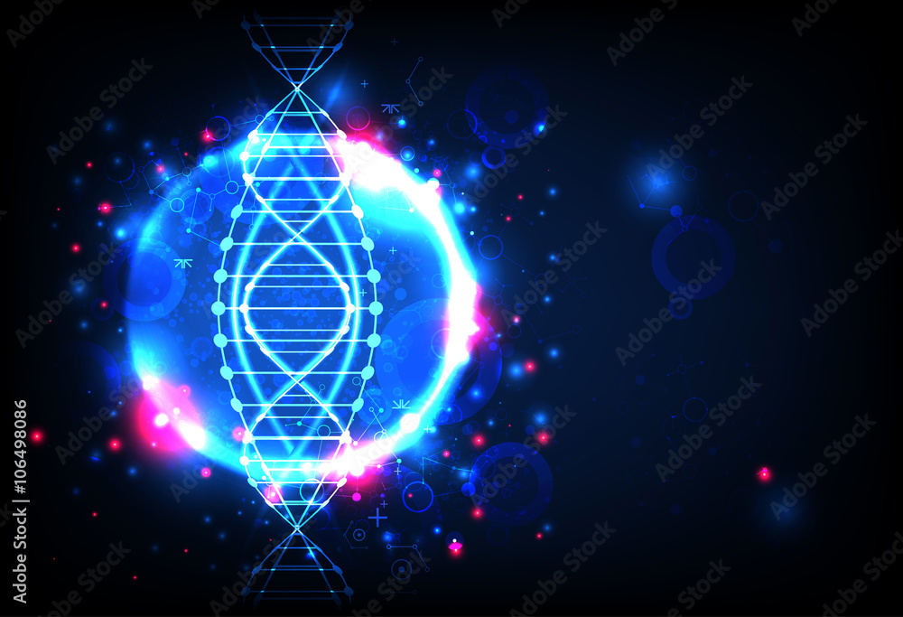 Science template, wallpaper or banner with a DNA molecules. Stock ...