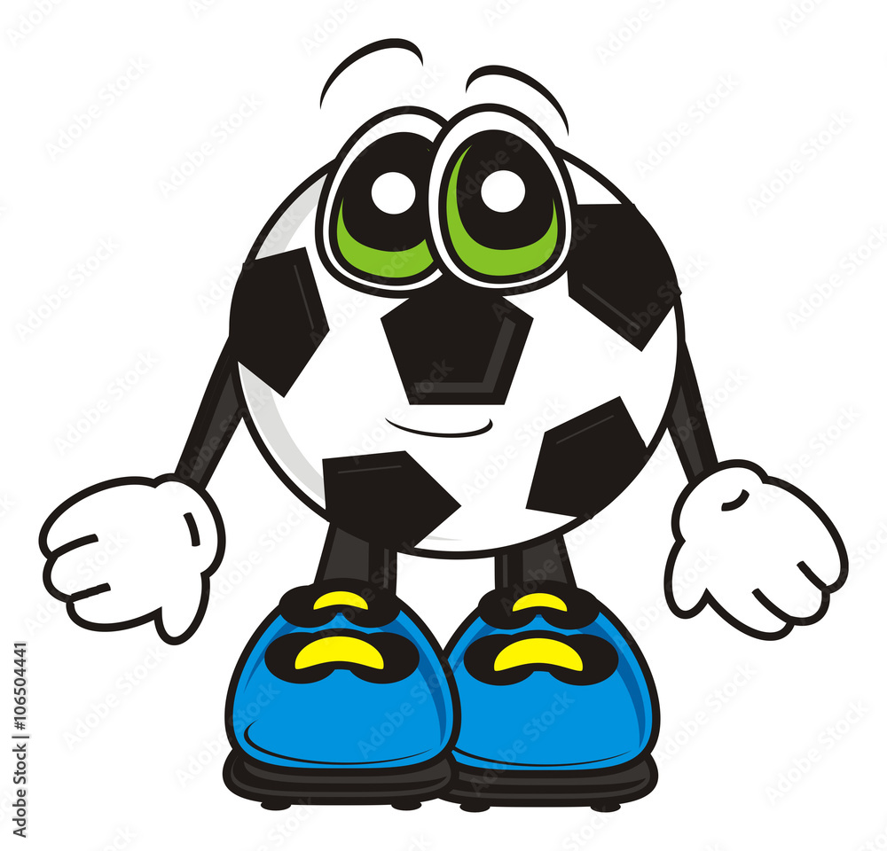 cartoon, isolated, sport, football, ball, illustration, goal, round ...