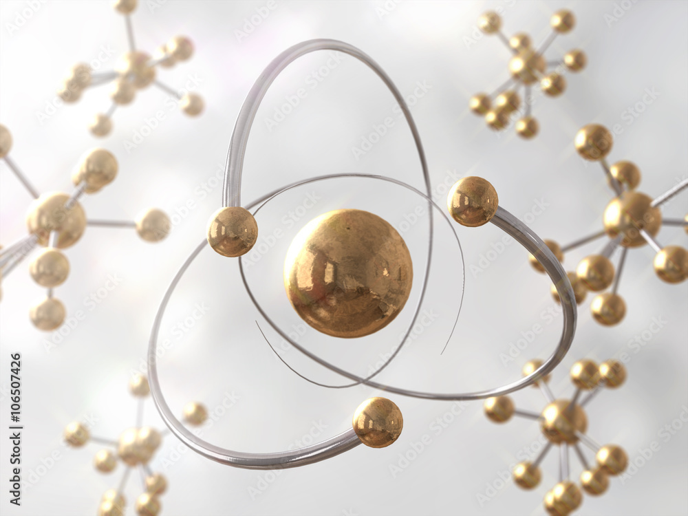 Science Atom Molecule DNA Model Structure,3d rendering, Stock ...