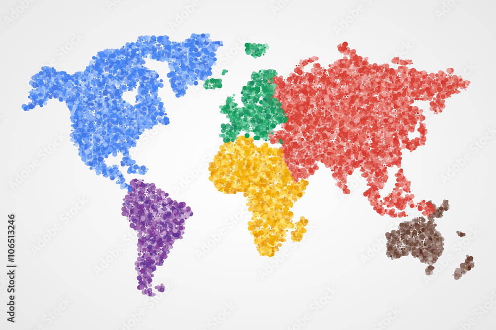 Dotted round world map. Abstract vector illustration. Stock Vector ...