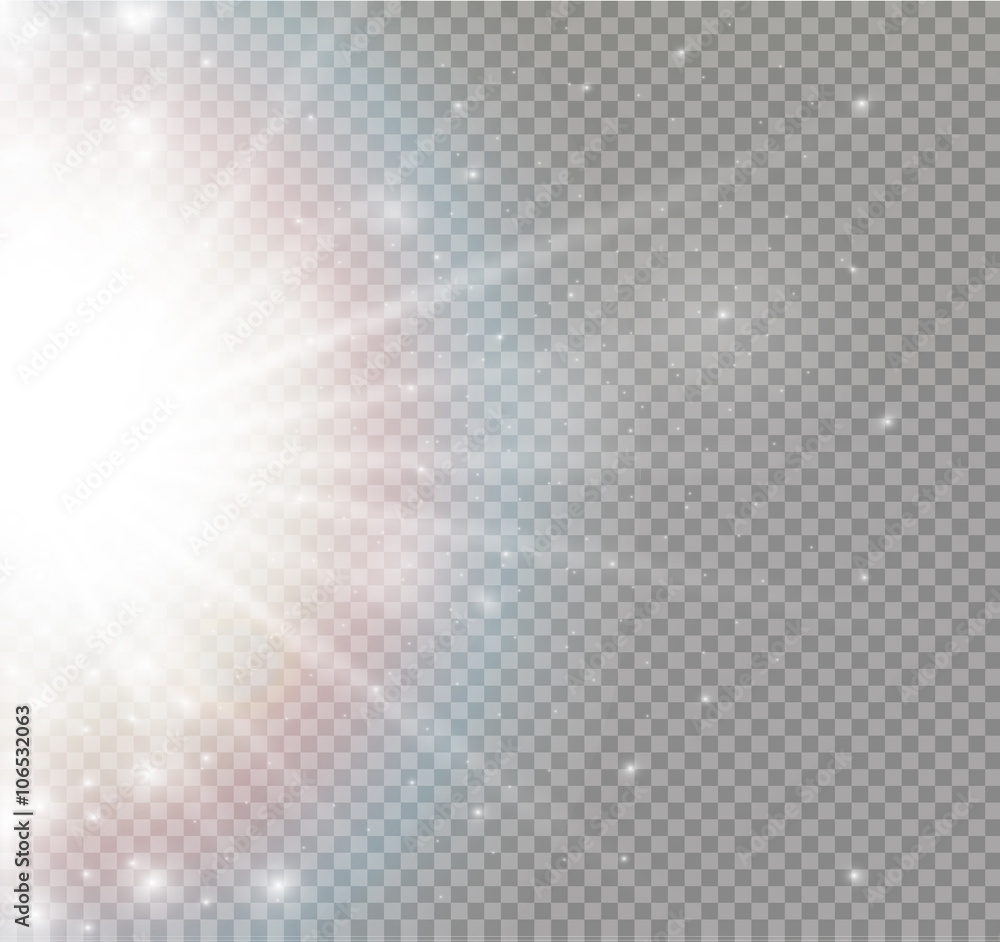 light effect in sky, explosion on transparent background Stock Vector ...