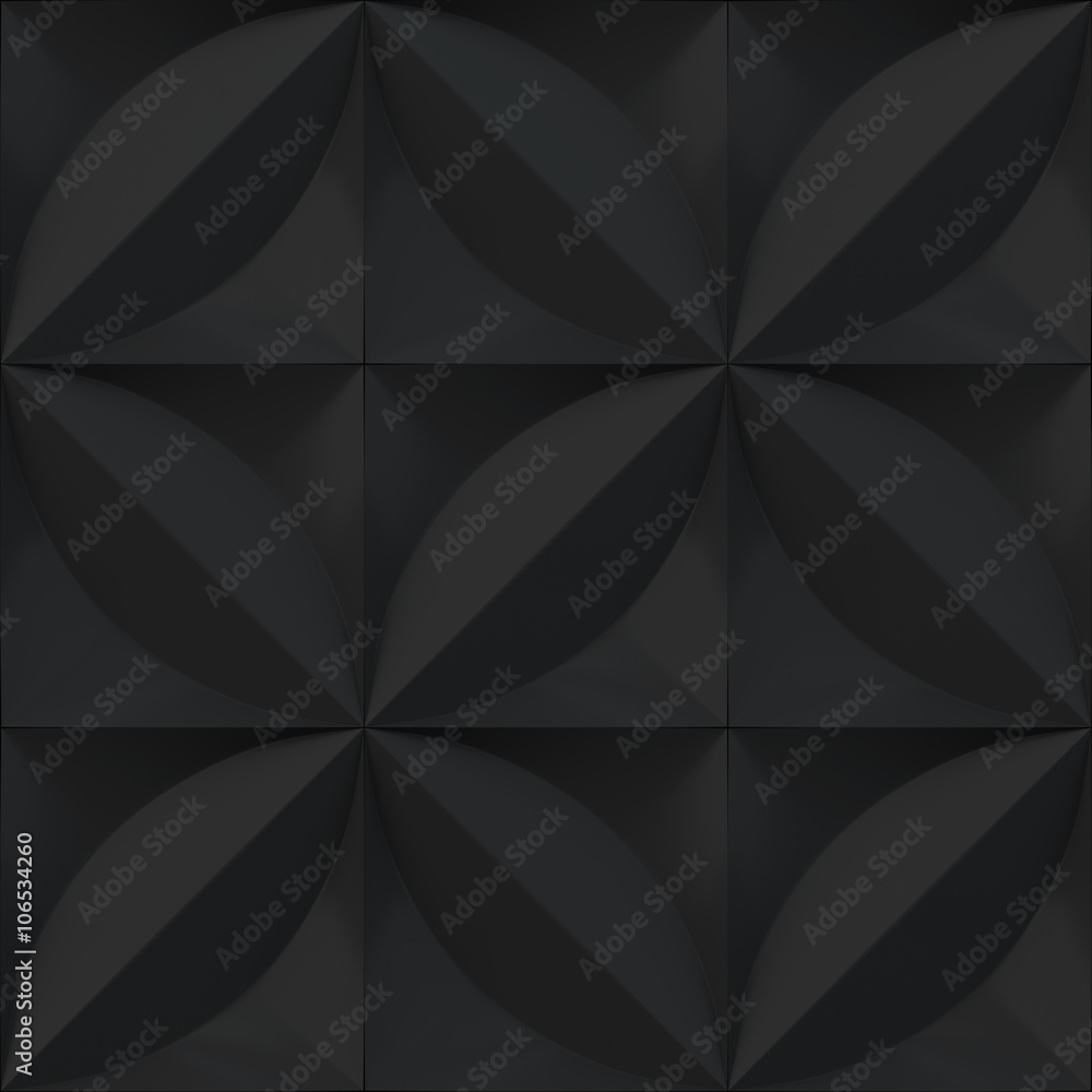Black abstract background - circles and squares geometric relief ...