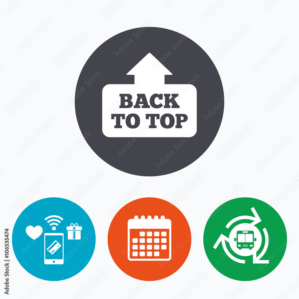 Back to top arrow sign icon. Scroll up symbol. Stock Vector | Adobe Stock