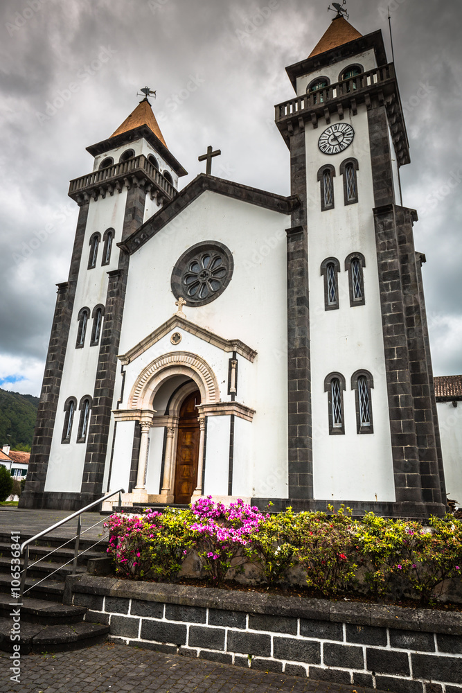 Tower of St. Sebastian church (Igreja Matriz de Sao Sebastiao) i Stock ...