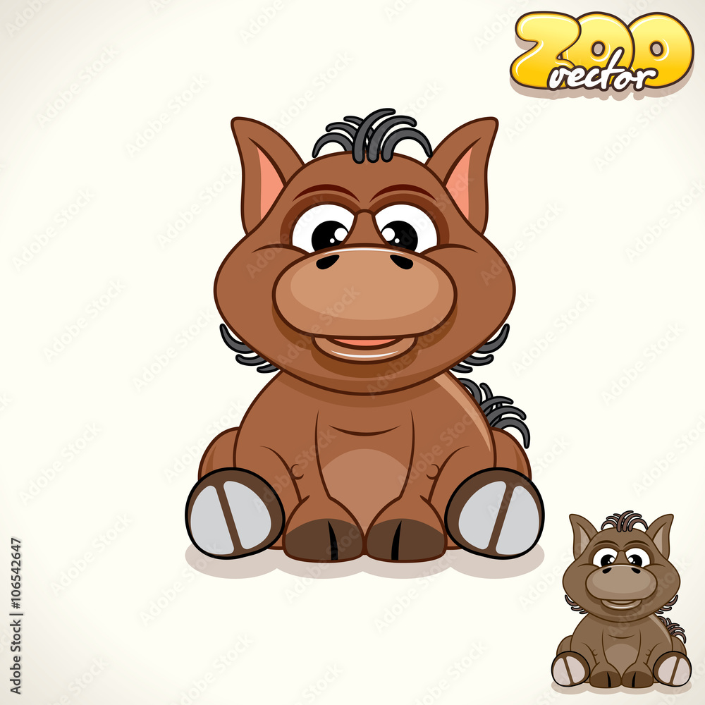 Cartoon Pony. Vector Character Stock Vector | Adobe Stock