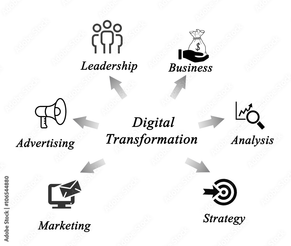 Diagram of Digital Transformation Stock-Illustration | Adobe Stock