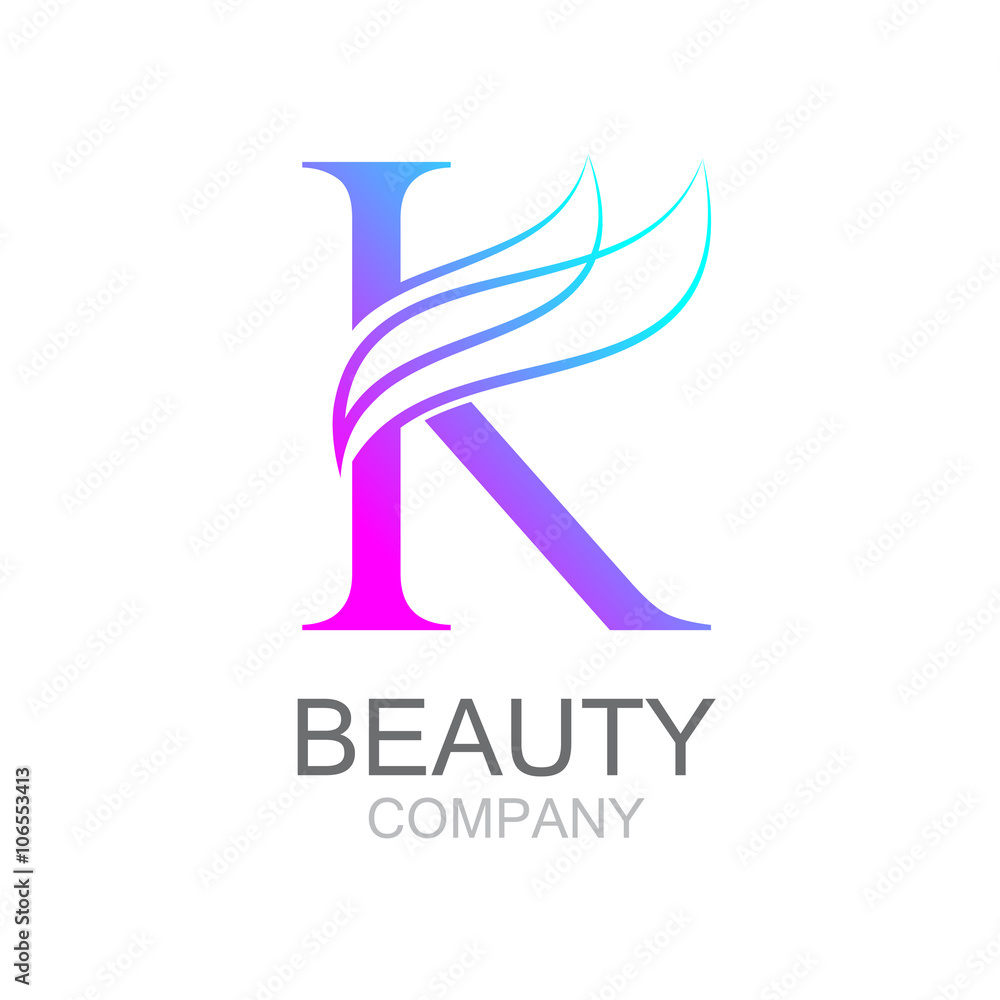 Abstract letter K logo design template with beauty industry and fashion ...