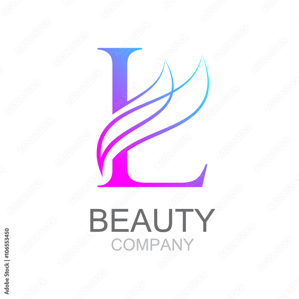 Abstract letter L logo design template with beauty industry and fashion ...