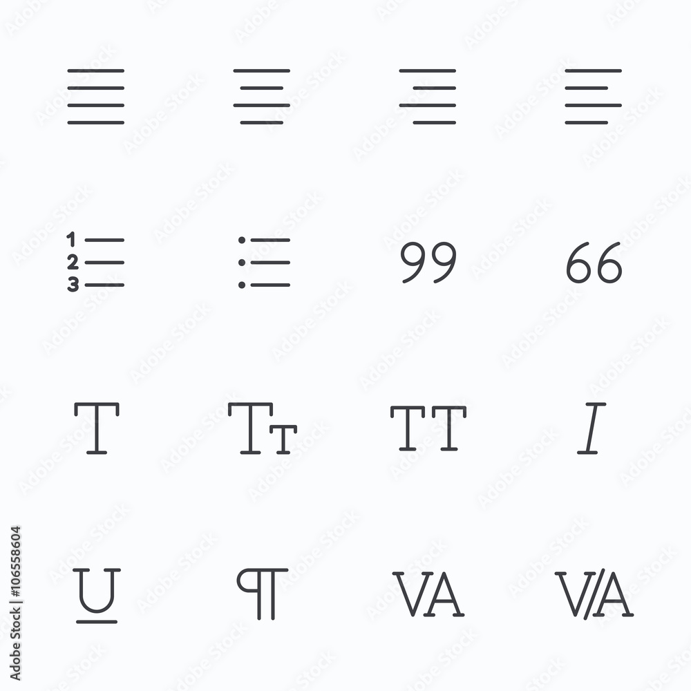 Outline vector icons for web and mobile. Text editor Icons, 2 pixel ...