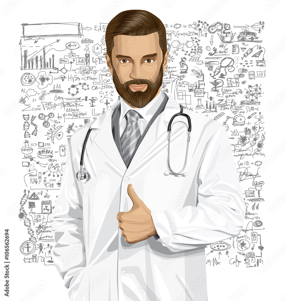 Vector Doctor With Stethoscope Stock Vector | Adobe Stock
