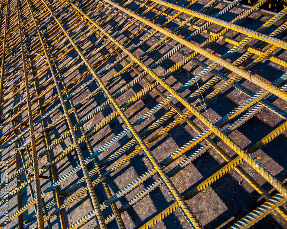 preparation of the formwork and rebar for concrete pouring Stock-Foto ...