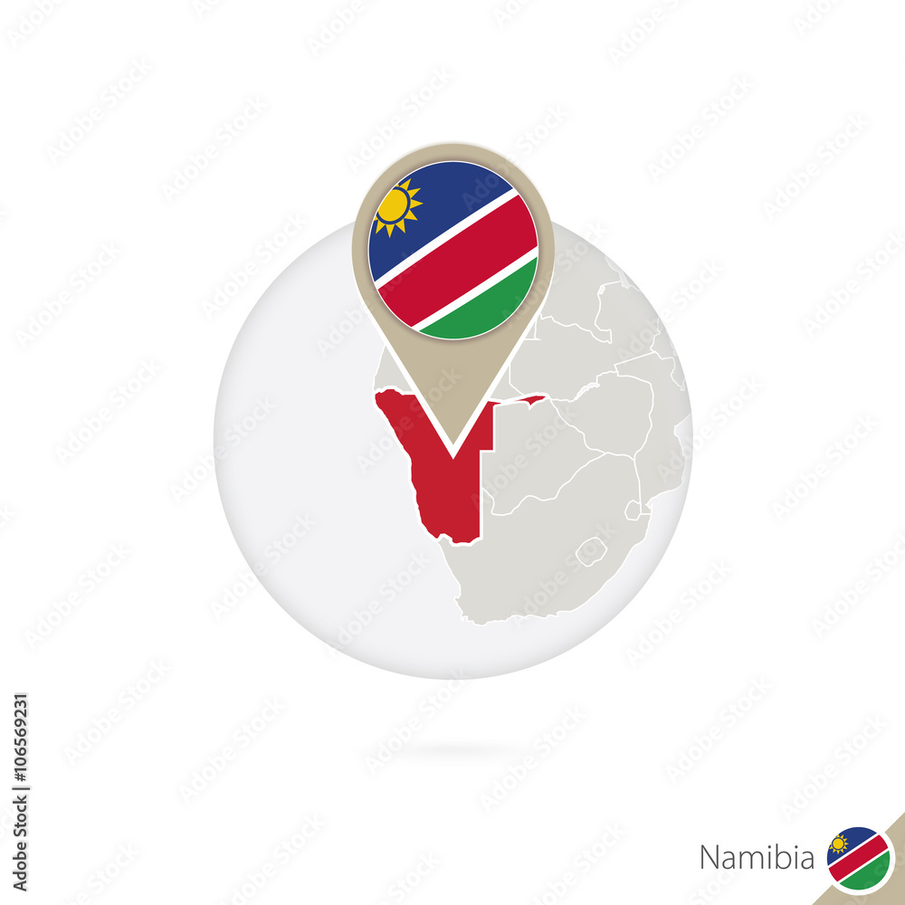 Namibia map and flag in circle. Map of Namibia, Namibia flag pin. Stock ...