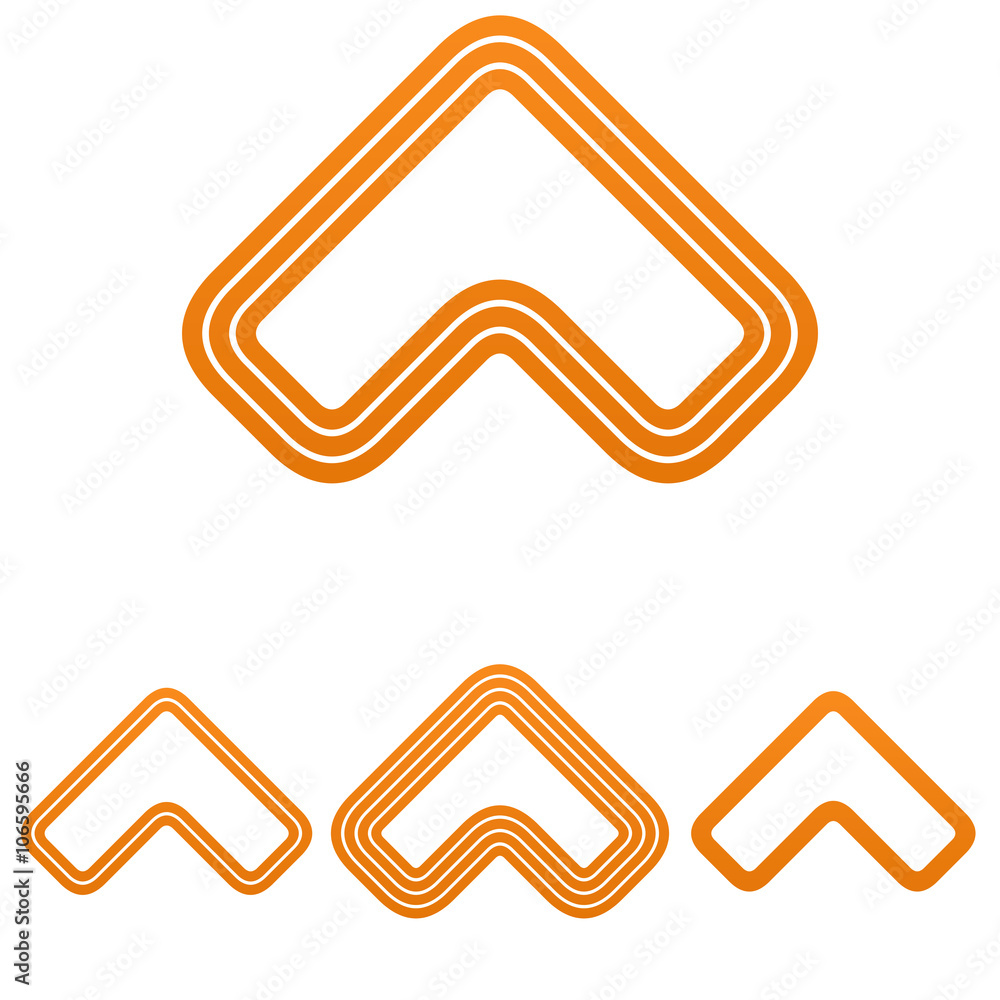 Orange line arrow logo design set Stock Vector | Adobe Stock