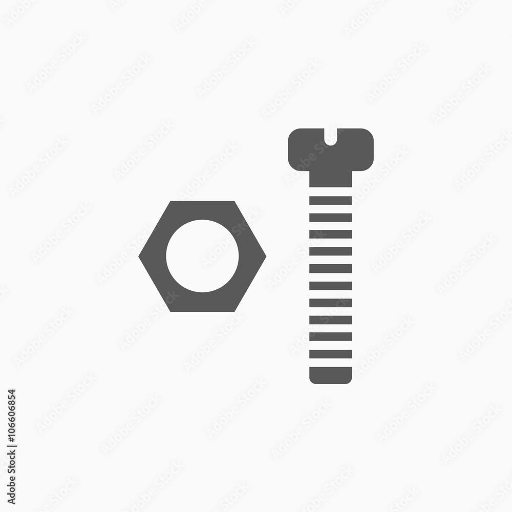 bolt and nut icon Stock Vector | Adobe Stock