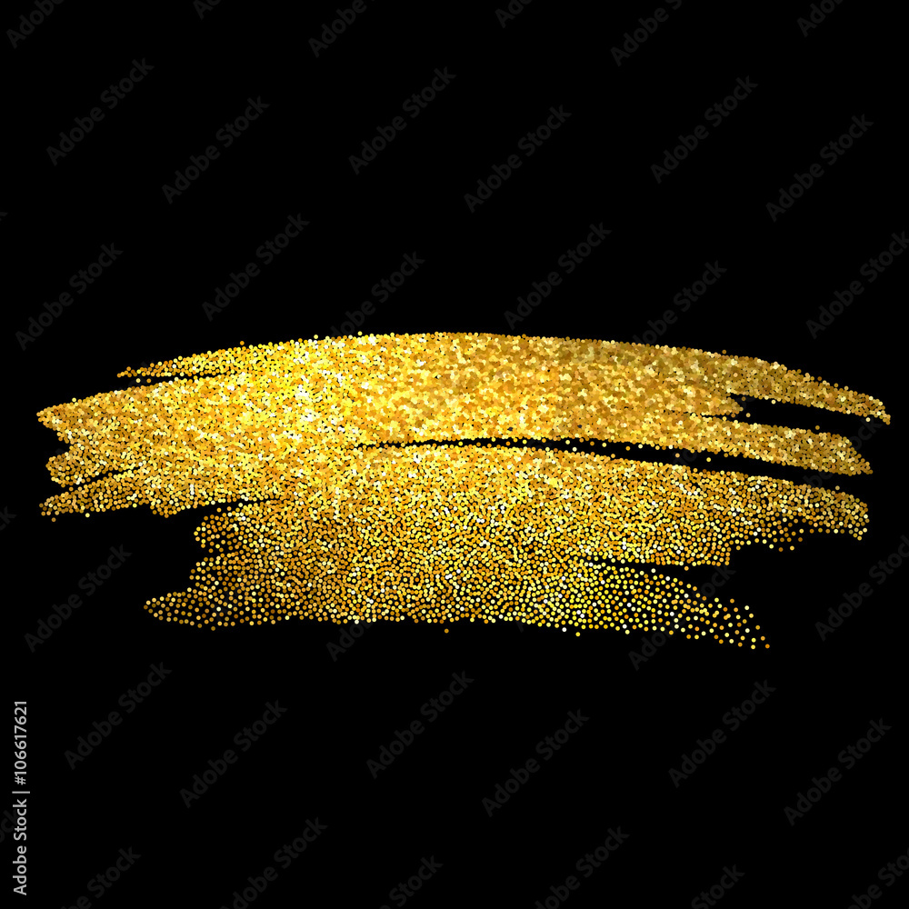Gold sparkles on black background. Gold glitter background. Stock ...