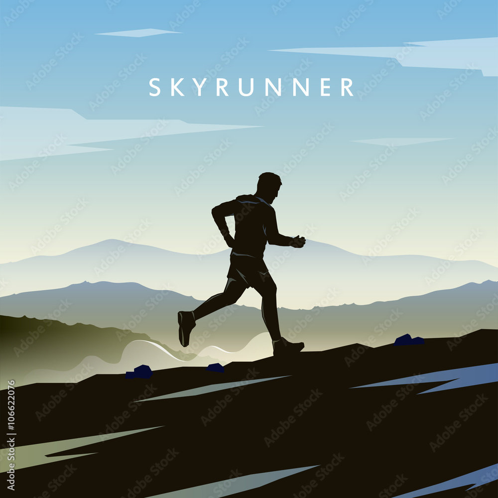 Skyrunning vector poster เวกเตอร์สต็อก | Adobe Stock