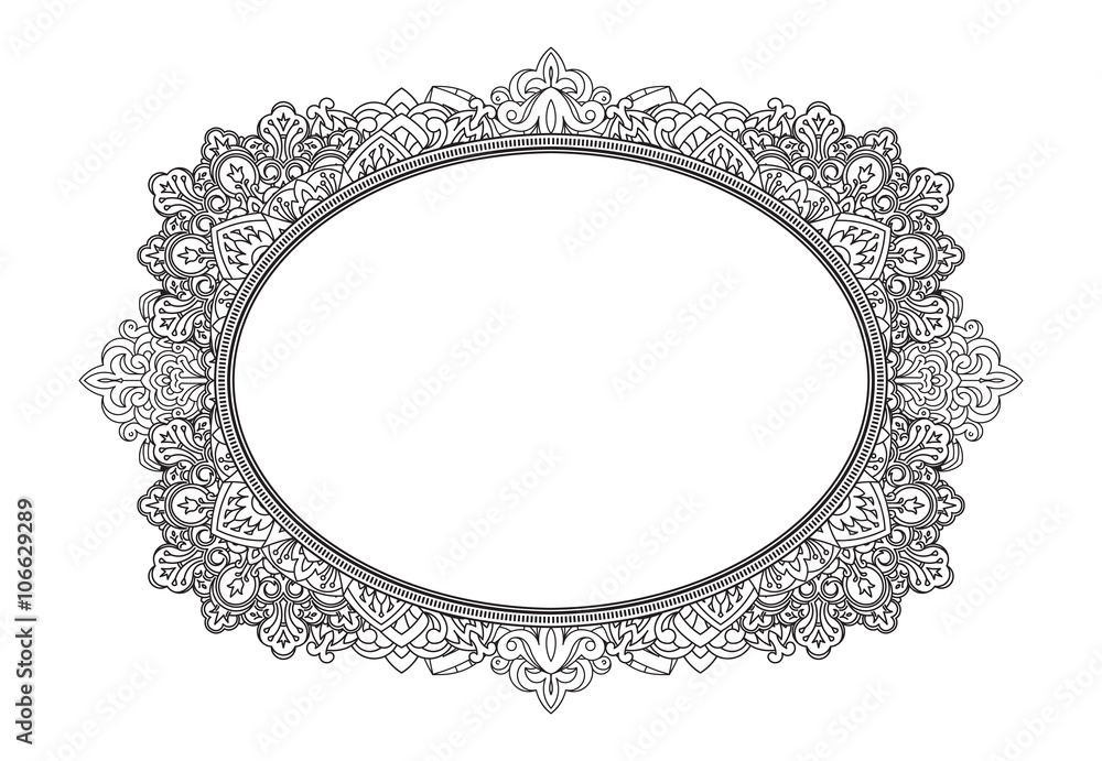 Vetor de Rich decorated oval frame pattern. Vector decorative ...