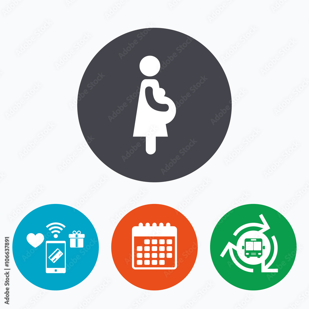 Pregnant sign icon. Pregnancy symbol. Stock Vector | Adobe Stock
