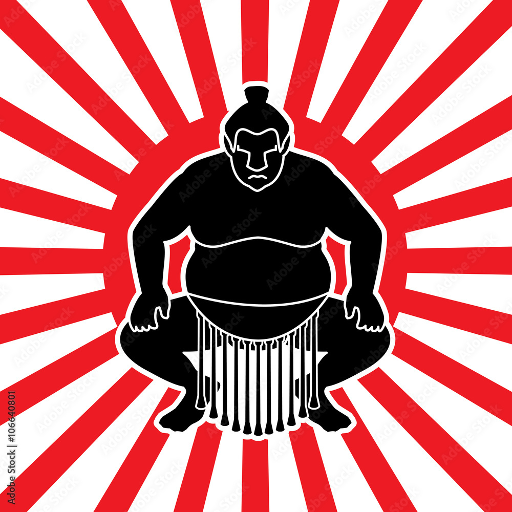 Sumo silhouette, designed on sunshine background graphic vector. Stock ...