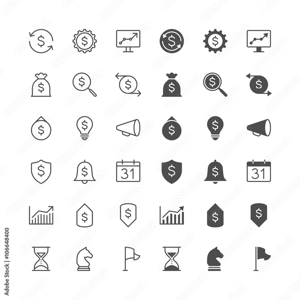 Business icons, included normal and enable state. Stock Vector | Adobe ...