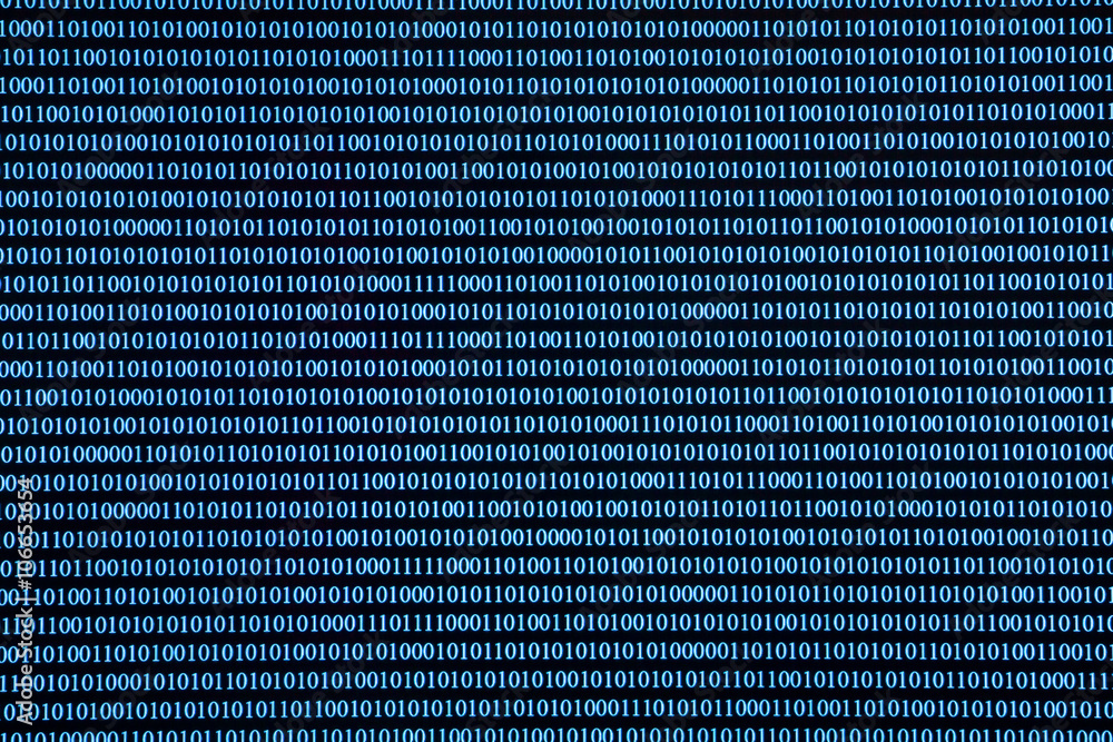Numbers on computer screen. Binary code. Closeup photography with ...