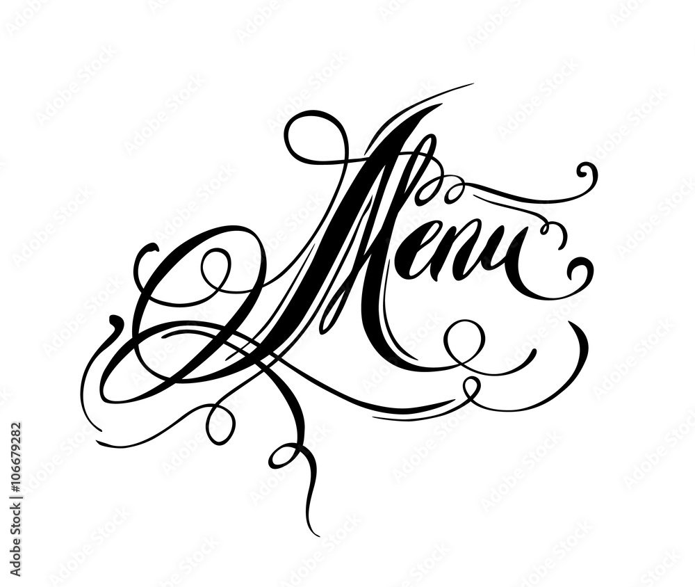 Menu inscription. Stock Vector | Adobe Stock