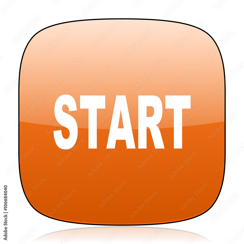 start orange square web design glossy icon Stock-Illustration | Adobe Stock