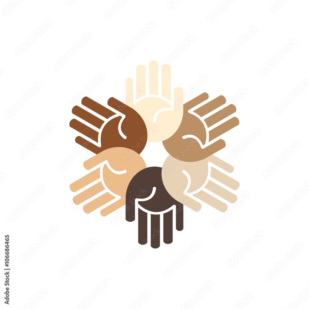 Unity Hands Logo Vector
