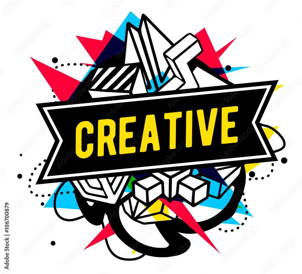 Vector illustration of colorful red, yellow and blue abstract co Stock Vector | Adobe Stock