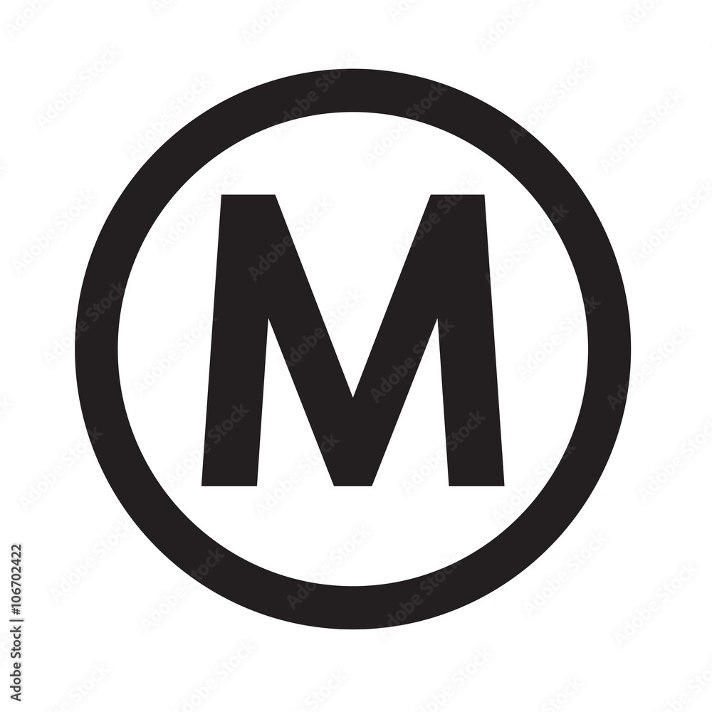 Basic font letter M icon Illustration design Stock Vector | Adobe Stock