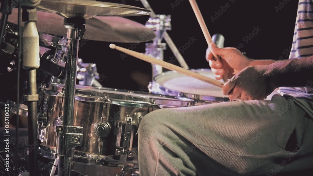Detail of a drummer on the rock concert. Stock ビデオ | Adobe Stock