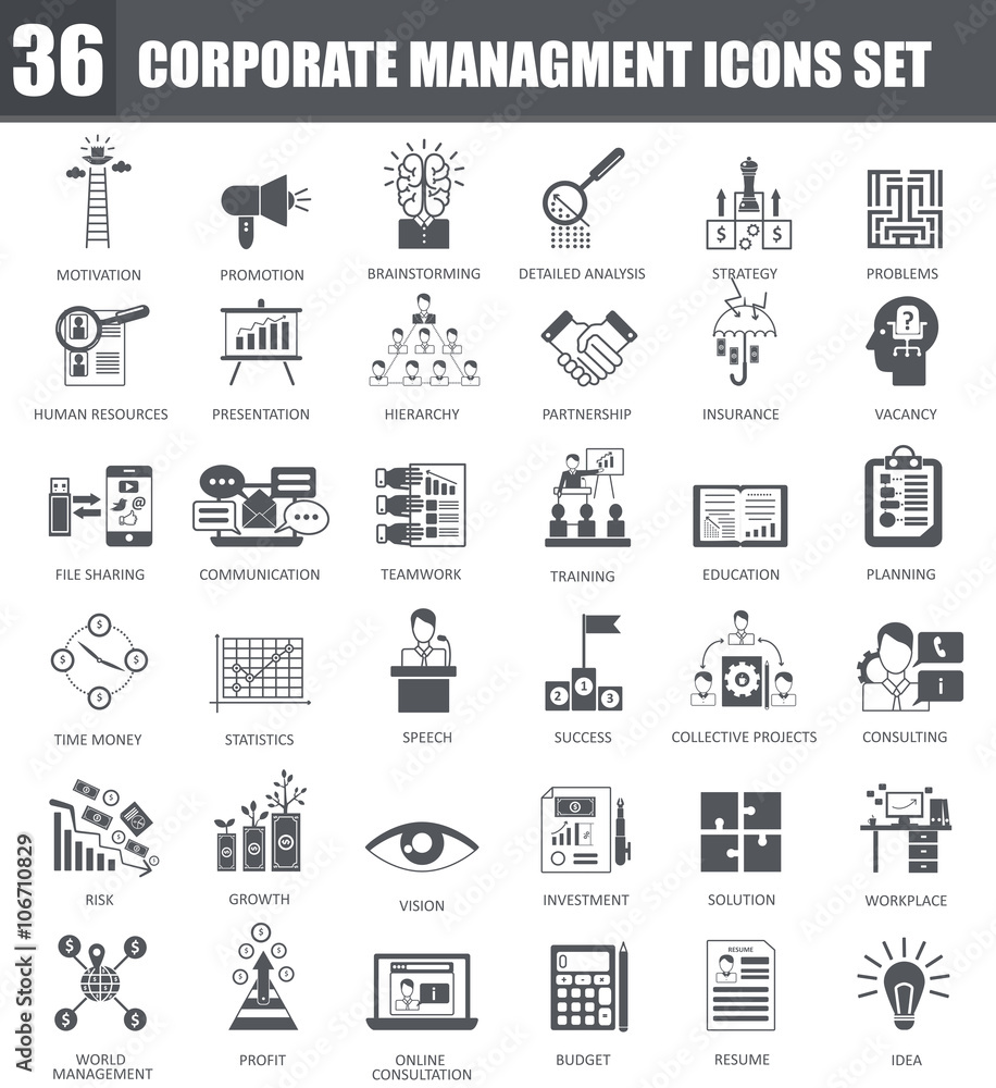 Vector Finance black icons set. Dark grey symbols on white background ...