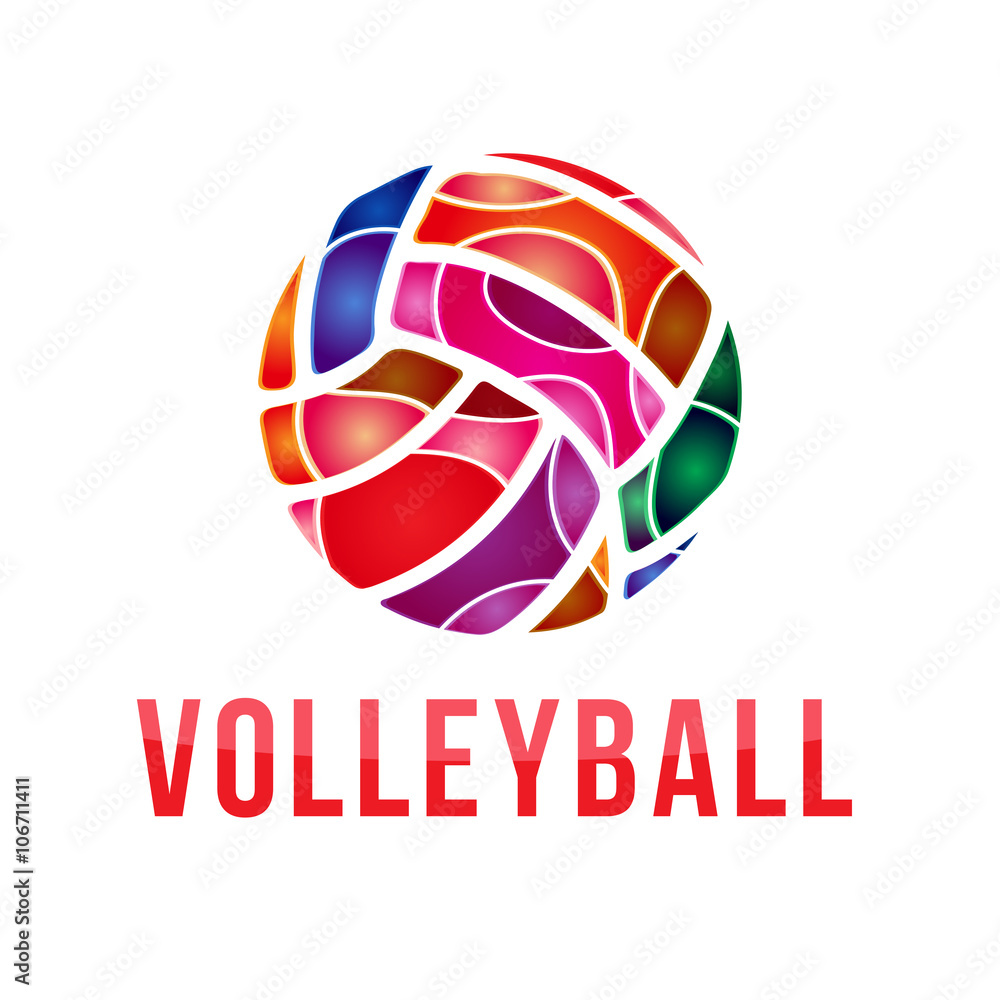 Vector volleyball logo. Vector volleyball championship logo Stock ...
