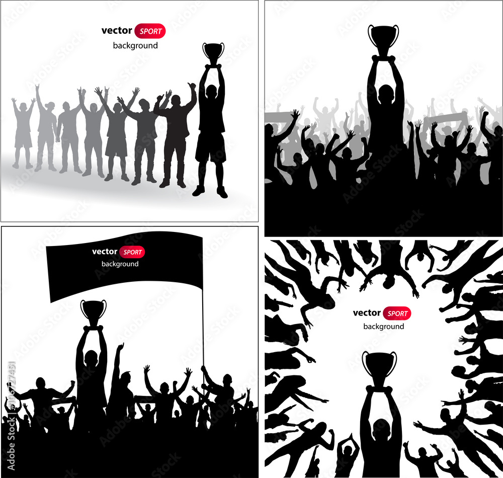 Posters with cheering athletes and fans Stock Vector | Adobe Stock